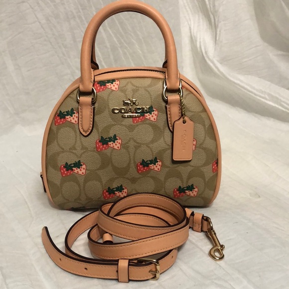Coach | Bags | Coach Sydney Satchel With Wild Strawberry Print Nwot ...